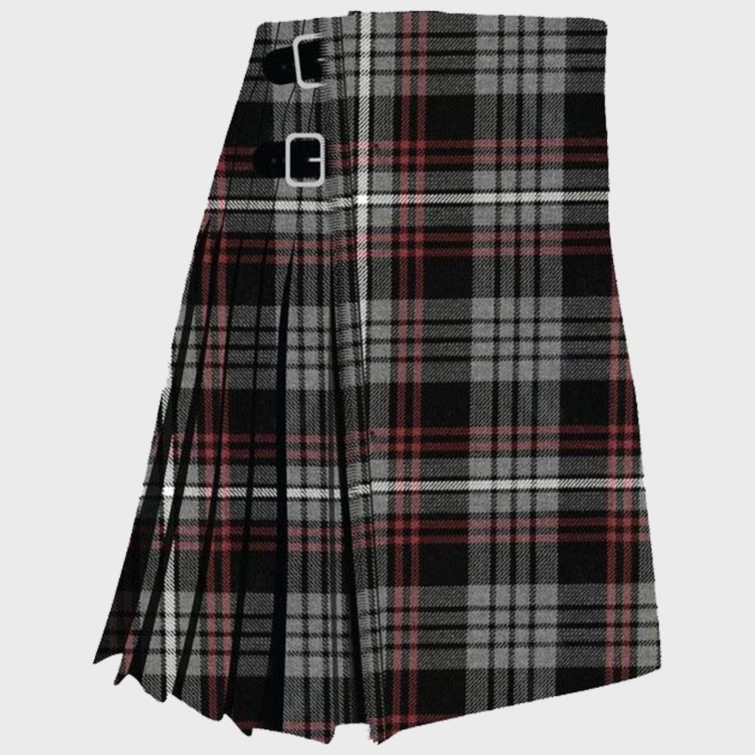 Clan Auld Lang Syne Grey Tartan Kilt - Men's Traditional Handmade 8 ...