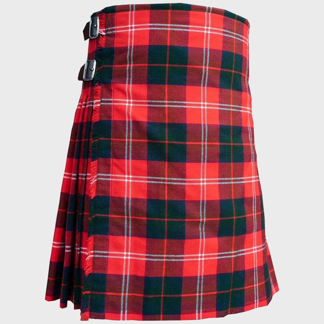 Scottish Handmade Chisholm Red Modern Premium Tartan Kilt - Men's ...