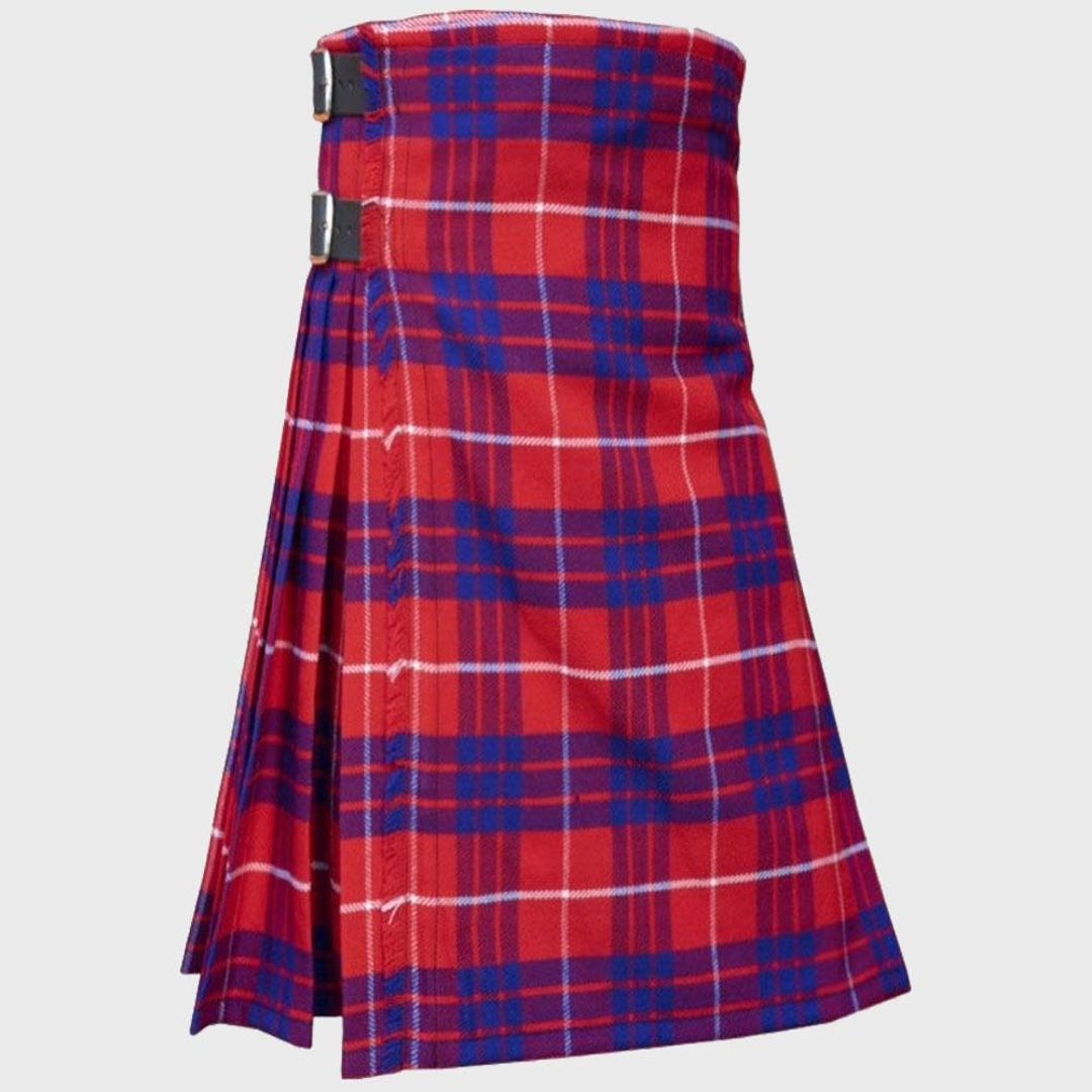 Highland Red Hamilton Modern Tartan Kilt - Men's Traditional Handmade 8 ...