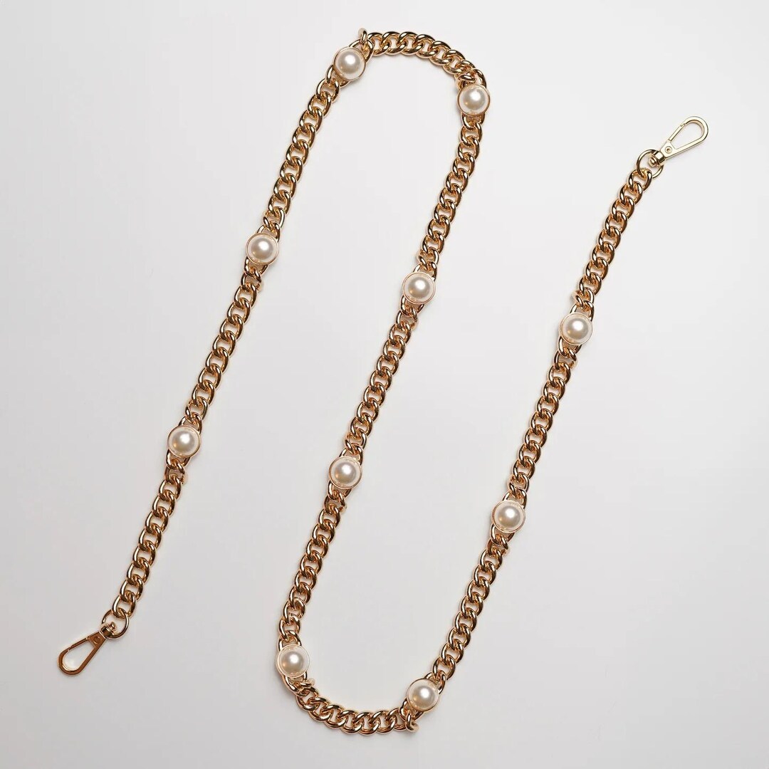 Vintage 12-pearl Gold Silver Bag Chain Purse Chain, Shoulder Chain ...
