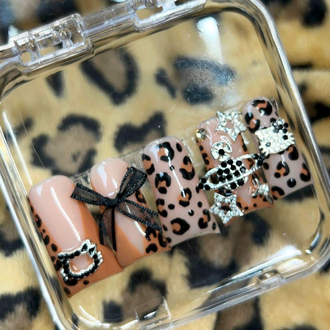 Bunny Boo Boolicious Long Duck Gel Press on Nails Y2K Nails Custom ...