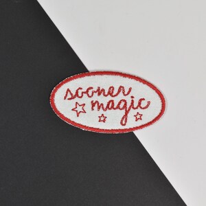 Sooner Magic Oklahoma Oval Iron on Patch Chain Stitch and Shimmer ...