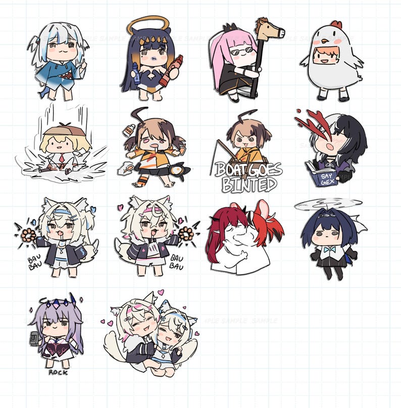 Vtuber Vinyl Stickers | Hololive and Indie - Etsy
