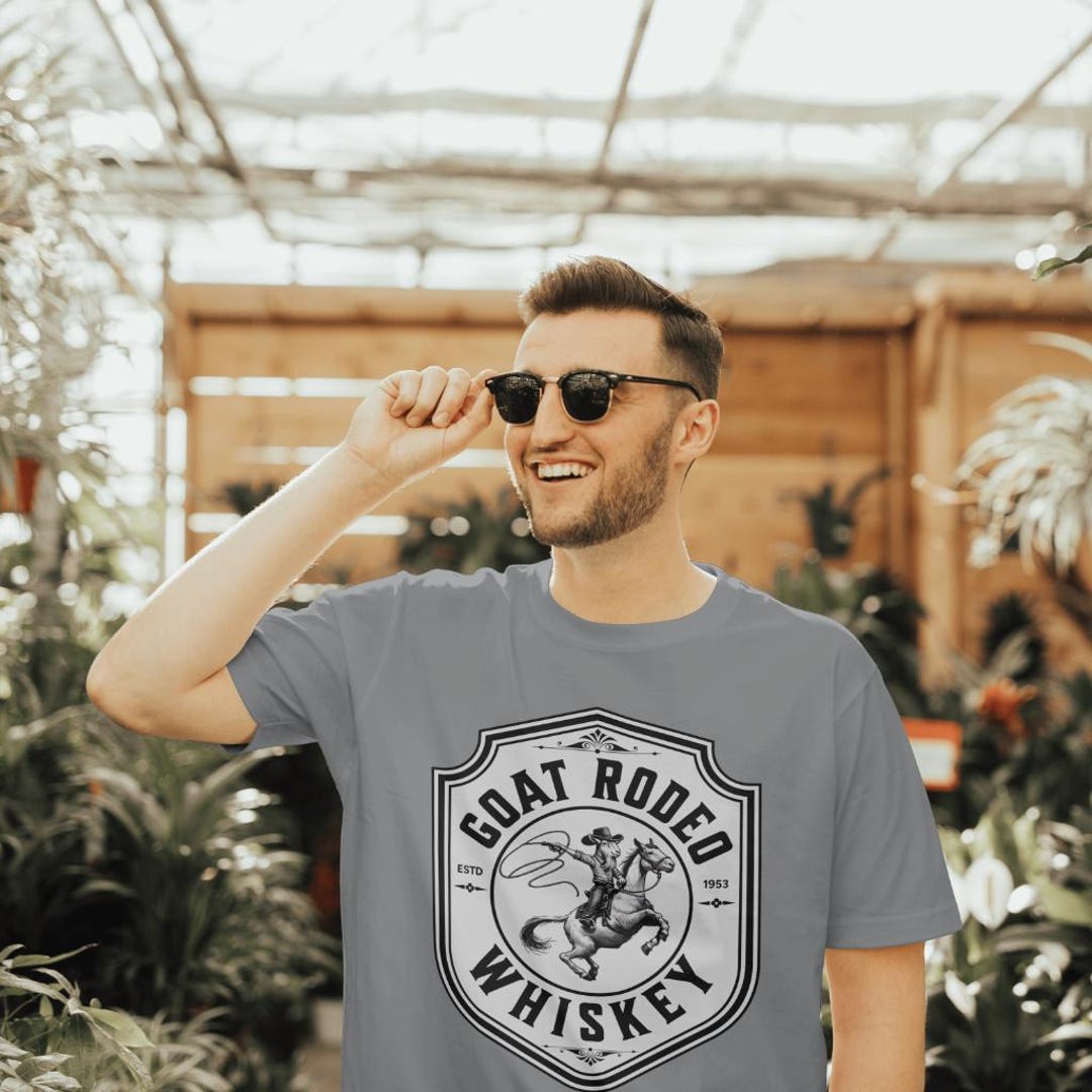 Goat Rodeo Whiskey Logo Design Illustration of Cowboy Goat Vintage Art ...