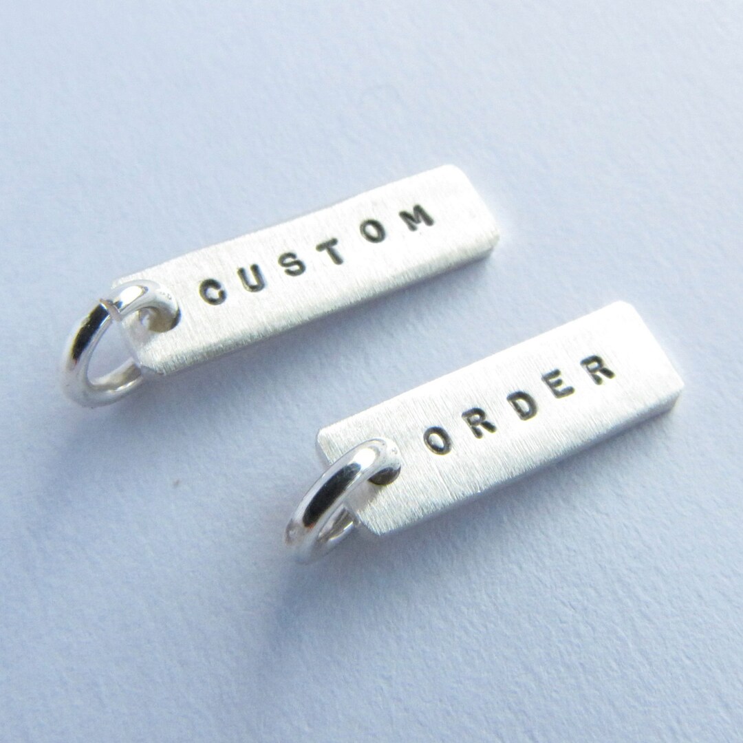 Word Tag Charms Sterling Silver - Made to Order - Etsy