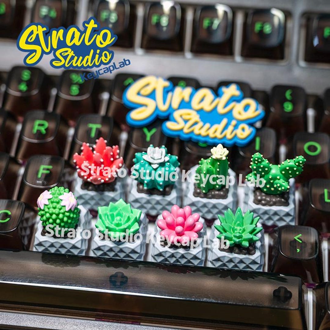 Cactus Keycaps, Custom Handmade Artisan Keycaps, Plant Keycaps for ...