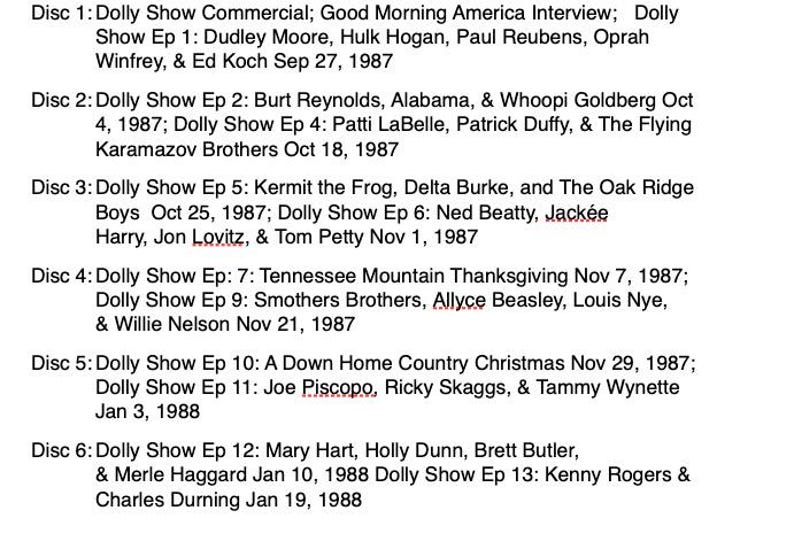 Dolly Parton TV Collection 1987-91: 33 Hours on USB Drive - Etsy