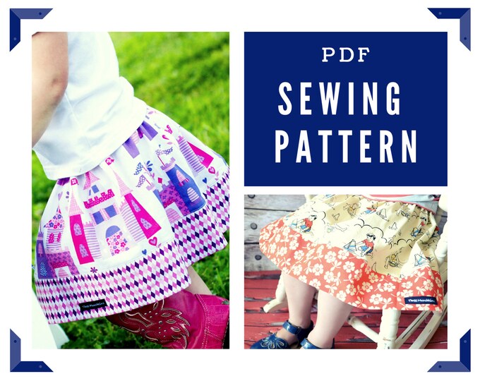 Girls Twirl Skirt Sewing Pattern Three Munchkins sarah - Etsy