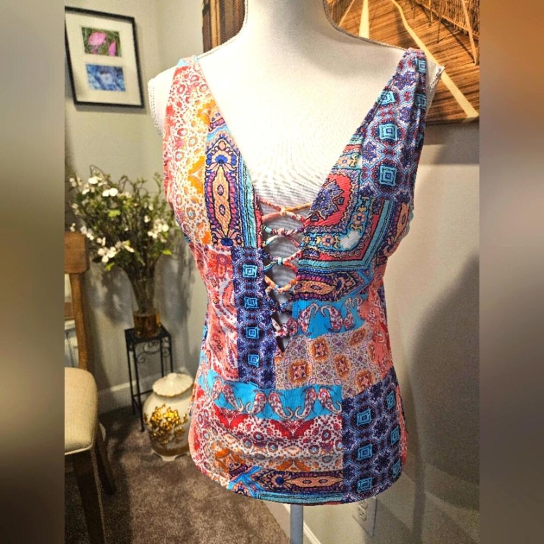 Bleu Rod Beattie Stylish Boho Tankini Set Size 14 - Etsy