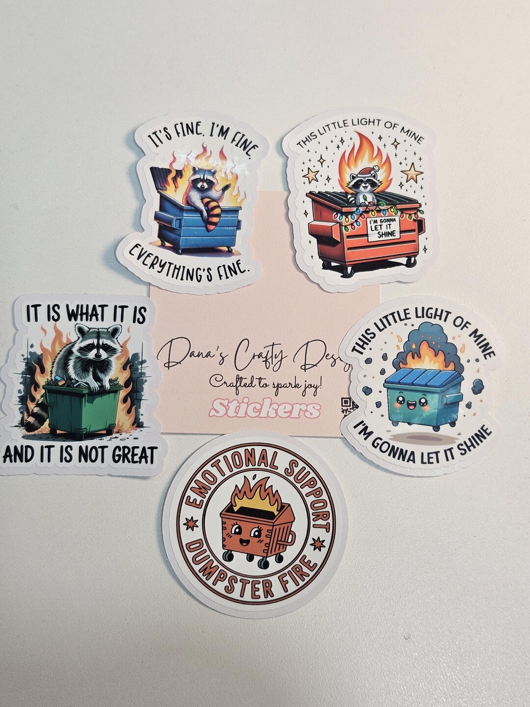 Dumpster Fire Sticker Pack – 5 Funny Chaotic Stickers for Laptops ...