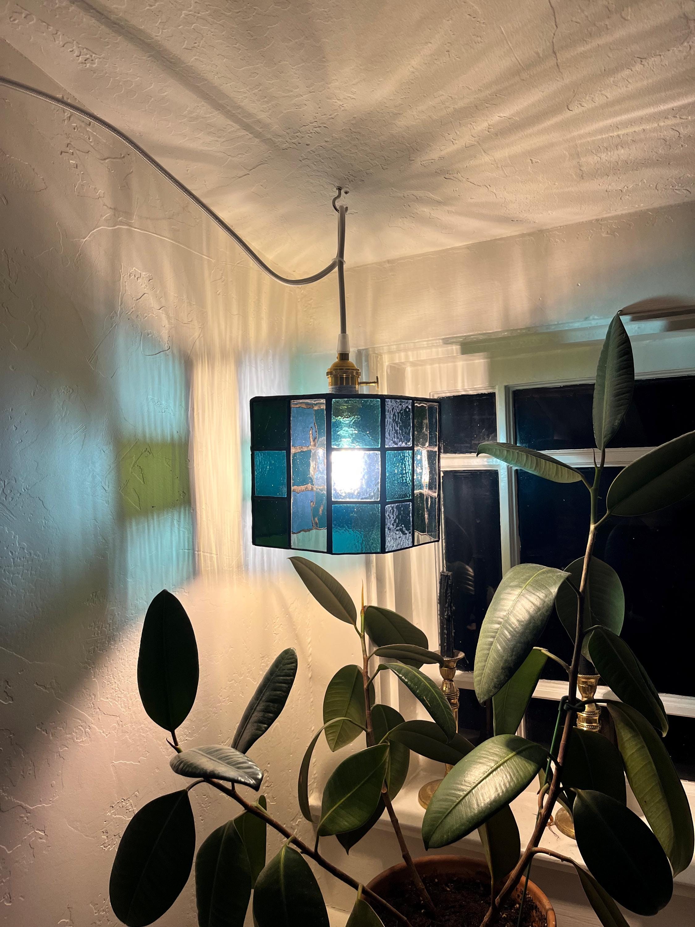 Handmade Stained Glass Pendant Light Fixture - Etsy