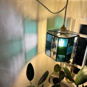 Handmade Stained Glass Pendant Light Fixture - Etsy