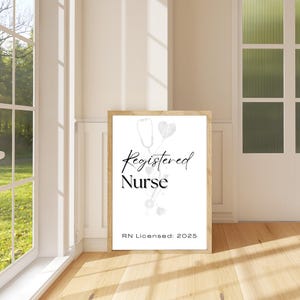 Elegant Registered Nurse Poster - RN Licensed Stethoscope and Hearts ...