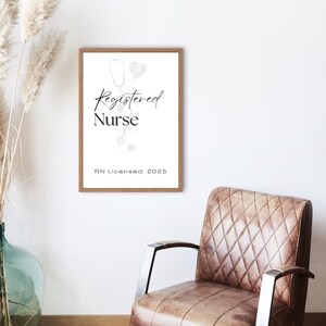 Elegant Registered Nurse Poster - RN Licensed Stethoscope and Hearts ...