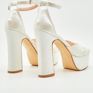 Triss White Platform High Heels for Brides – 13 Cm Heel, Elegant ...