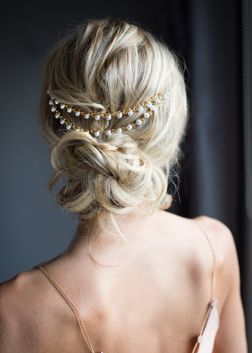 Pearl Bridal Hair Jewelry Chain Headpiece - 'leia' - Etsy