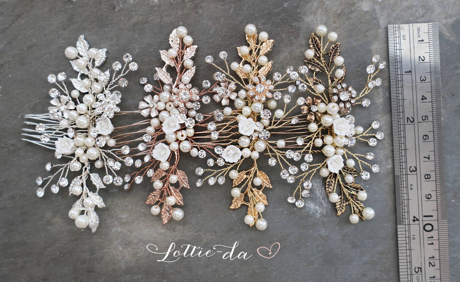 Gold Wedding Hair Accessories Bridal Pearl Flower Hair Comb - Etsy
