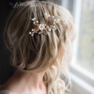 Gold or Silver Boho Bridal Wire Hair Vine Floral Hair Comb, Wedding ...