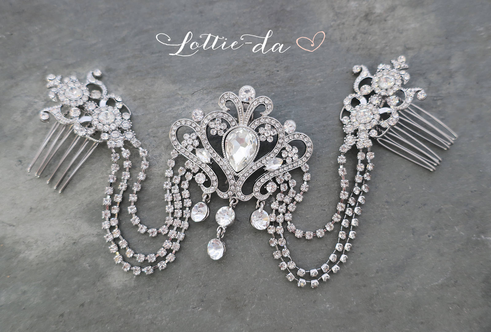 Vintage Style Wedding Draped Bridal Grecian Hair Comb Chain in Silver ...