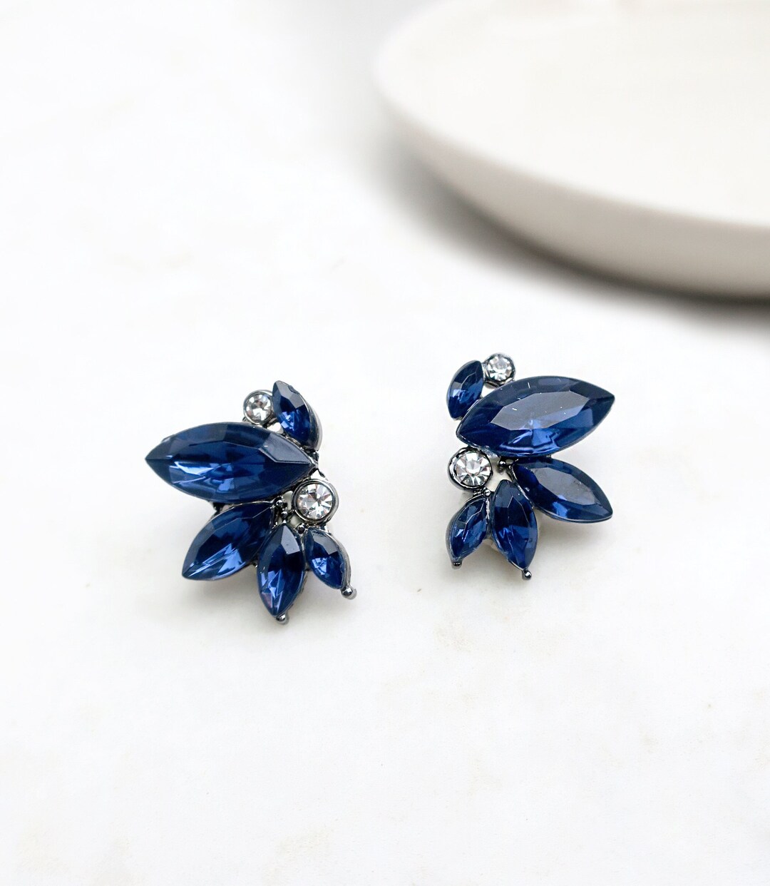 Blue Prom, Gift for Grad, Stud Earrings, Vintage Style Bridal Earrings ...