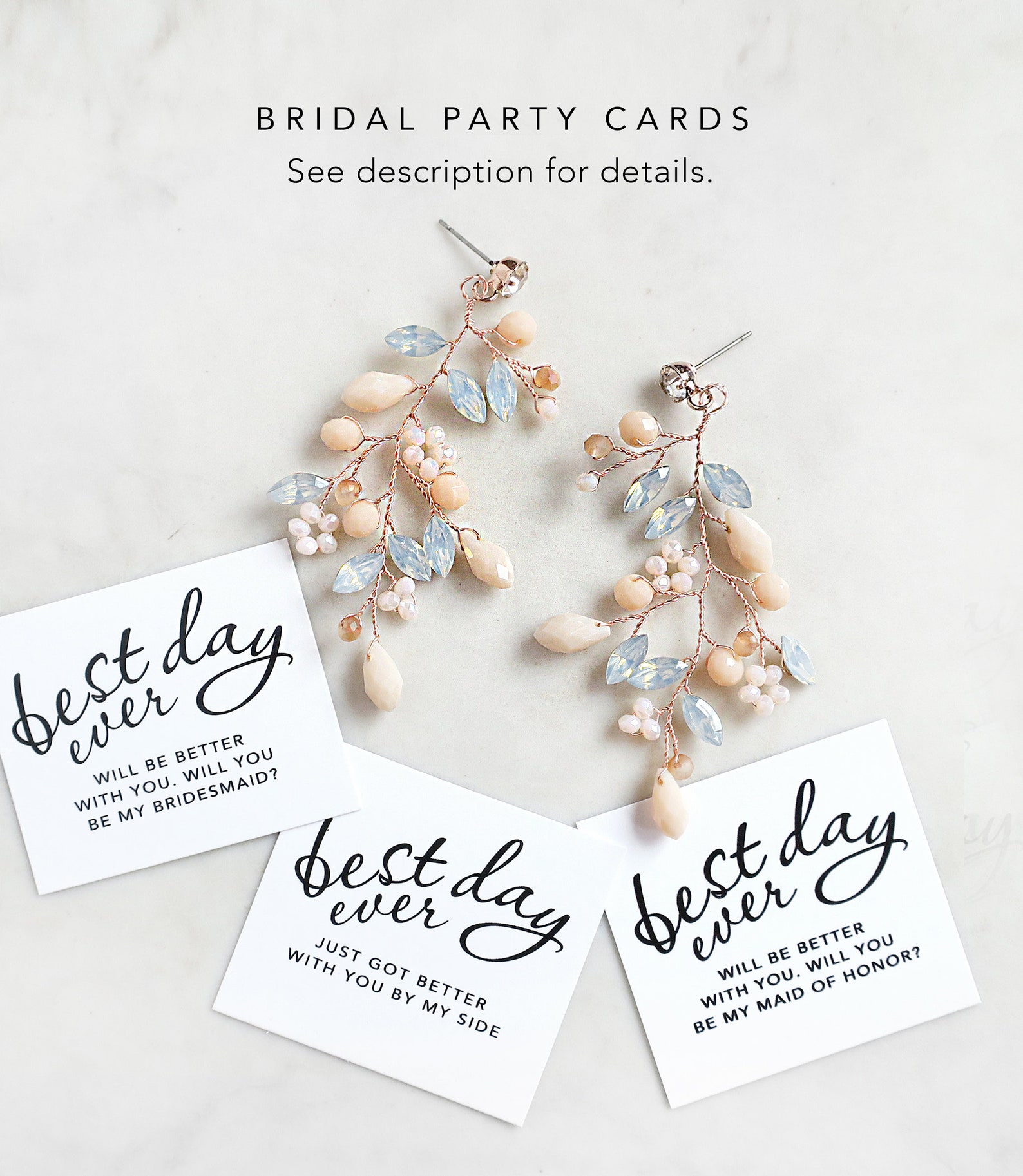 Boho Bridesmaids Earrings, Bridesmaids Gift, Wedding Bridal Woodland ...