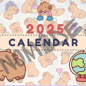 Calendar 2025 Capybara - Etsy