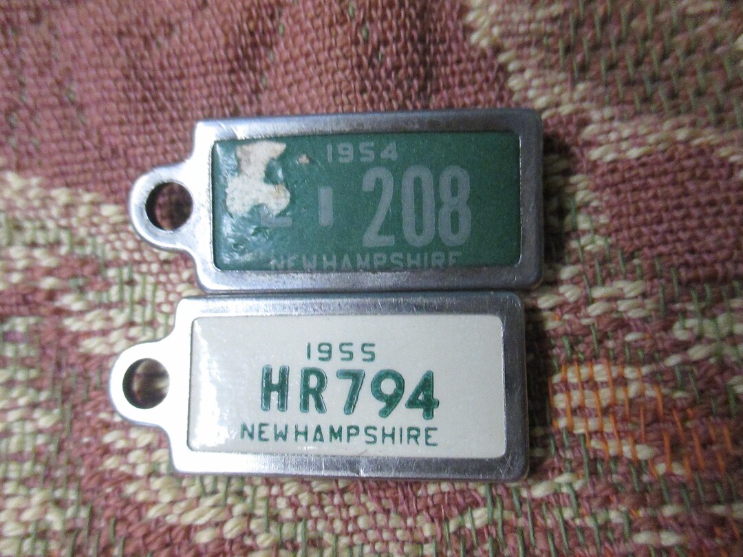 Vintage NH Disabled Veteran Miniature License Plate Key Fobs: 1954 ...