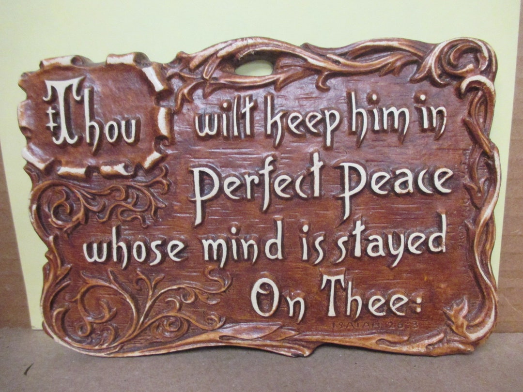 Wall Plaque Prayer Christian Wall Plaque THOU Wilt Keep Him in PERFECT ...