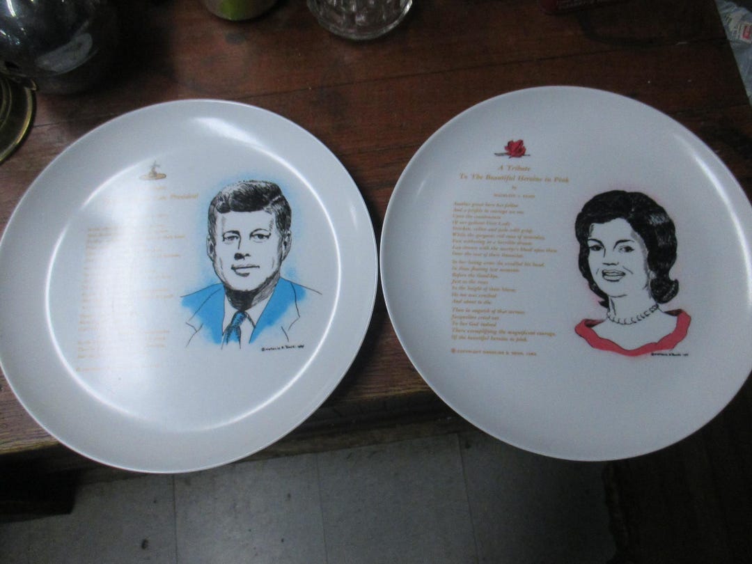 Set of 2 John F Kennedy & Jackie Kennedy Vintage 1963 Tribute 10 ...