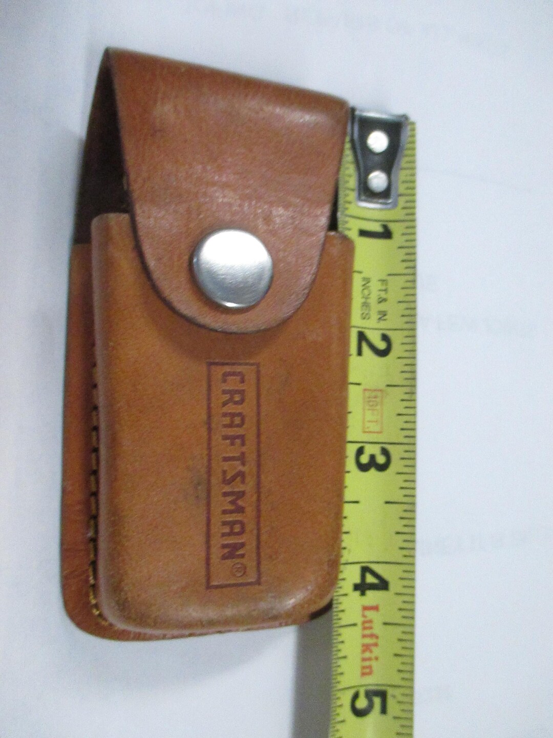 Craftsman Pocket Knife Brown Leather Sheath 4.5 Tall Including Flap ...