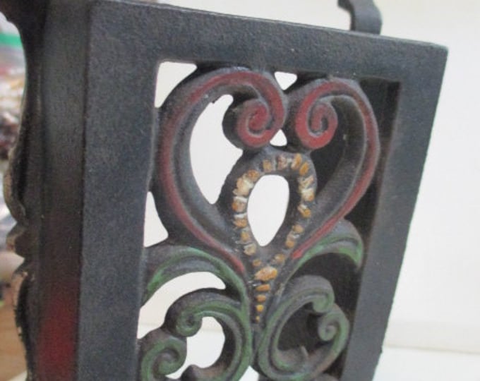 Vintage Cast Iron Kitchen Match Box Holder Fireplace Wood Stove Cigar ...