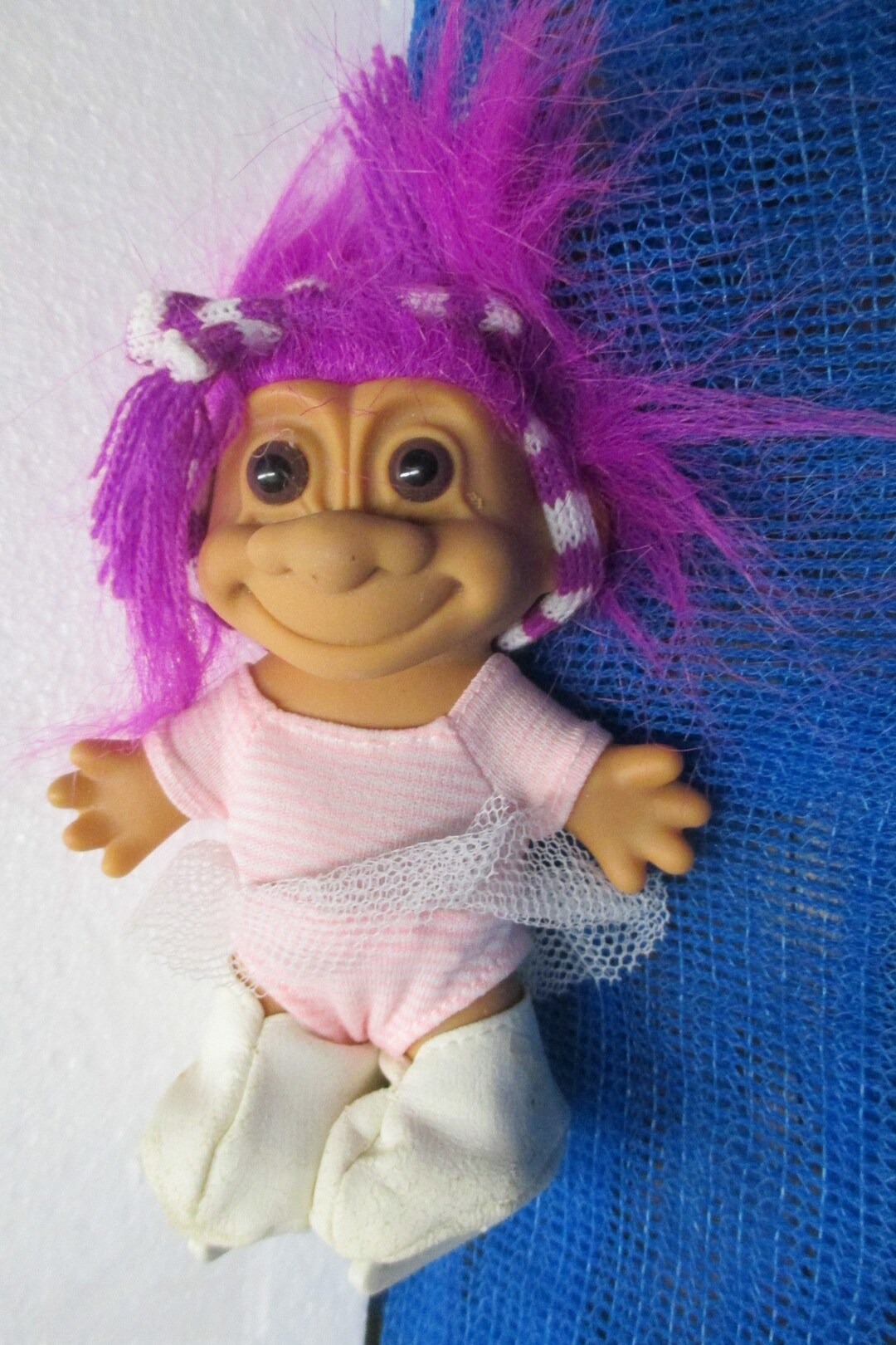 Russ Vintage Troll Doll SKATER Ice Skates & TUTU Pink Hair Toy ...
