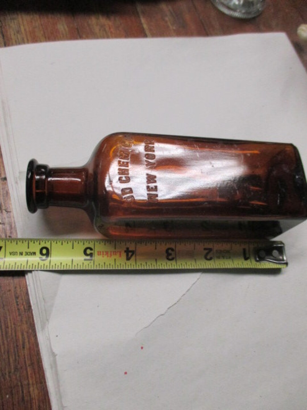 Vintage Brown Lab Bottle 6 1/2'' Amber O D CHEMICAL Co Chemists Bottle ...