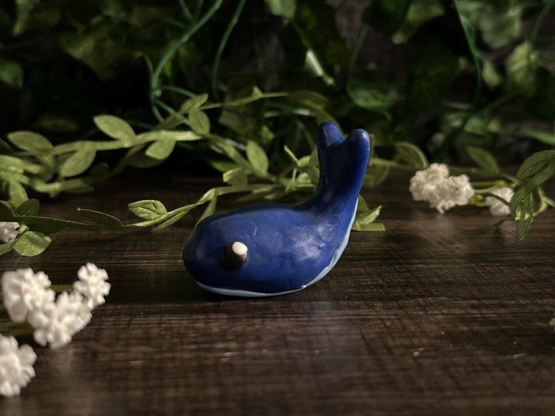 Baby Whale, Whale Figurine, Clay Whale, Blue Whale, Tiny Whale Figurine ...