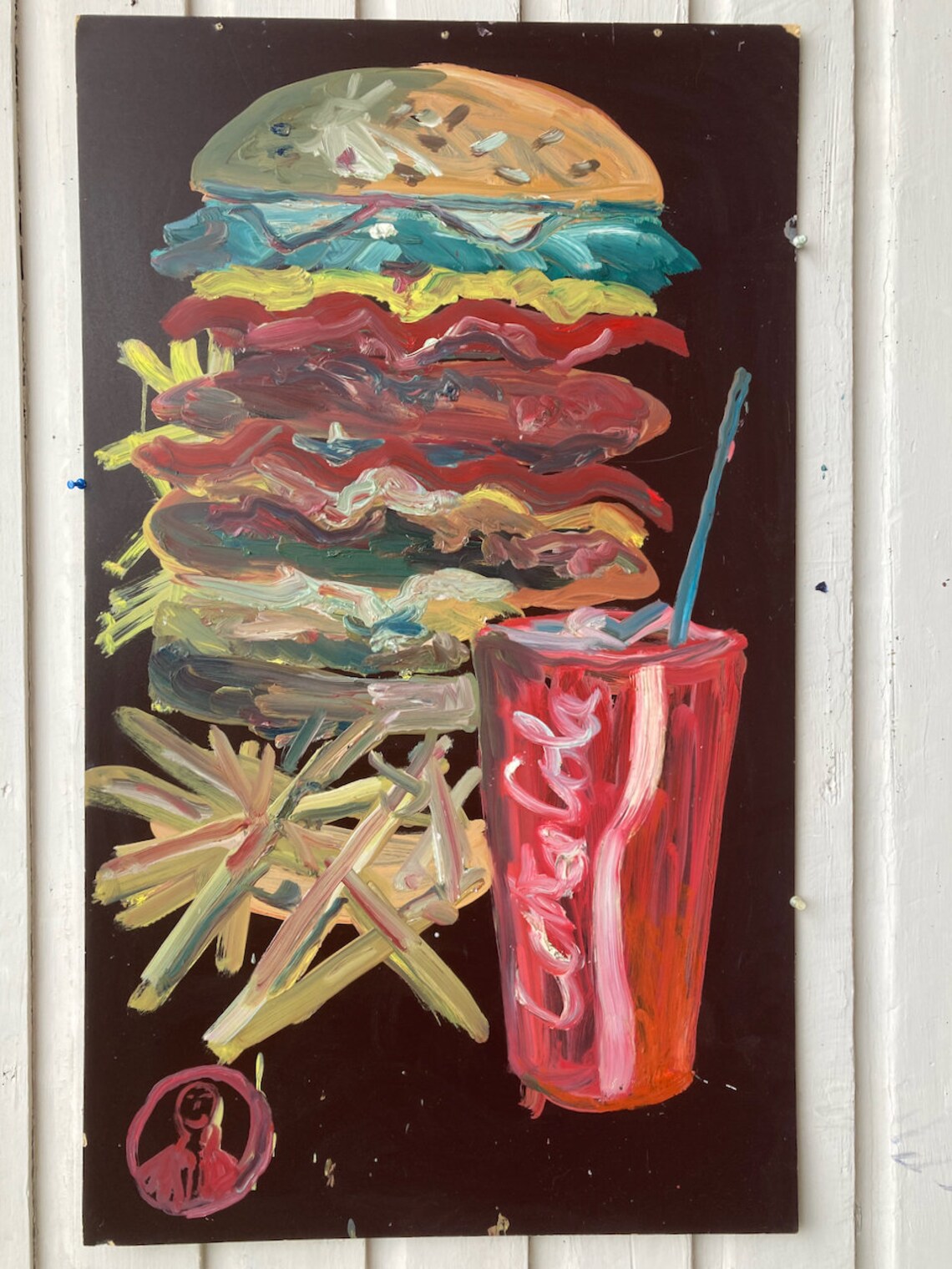 Fast Food Paintings Burger Fries and Coke Sign - Etsy