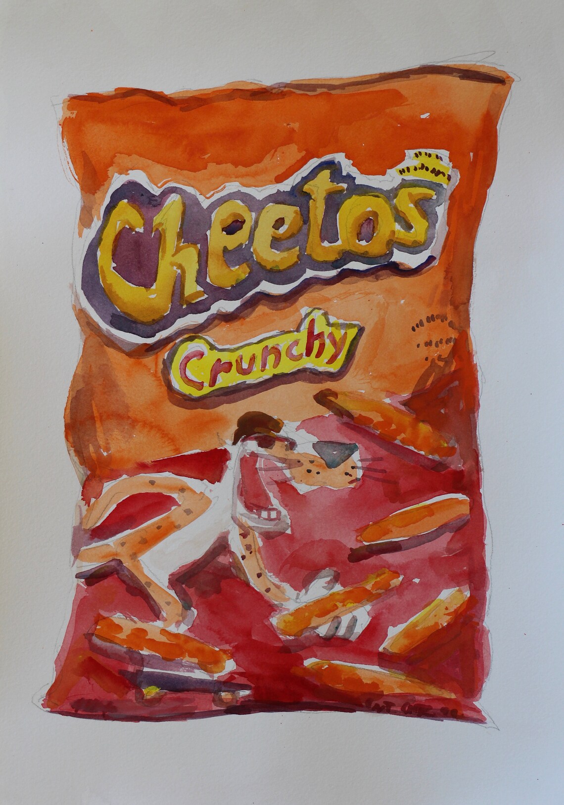 Cheetos Watercolor 16.5" X 11.5" - Etsy