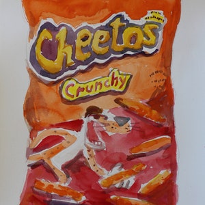 Cheetos Watercolor 16.5" X 11.5" - Etsy