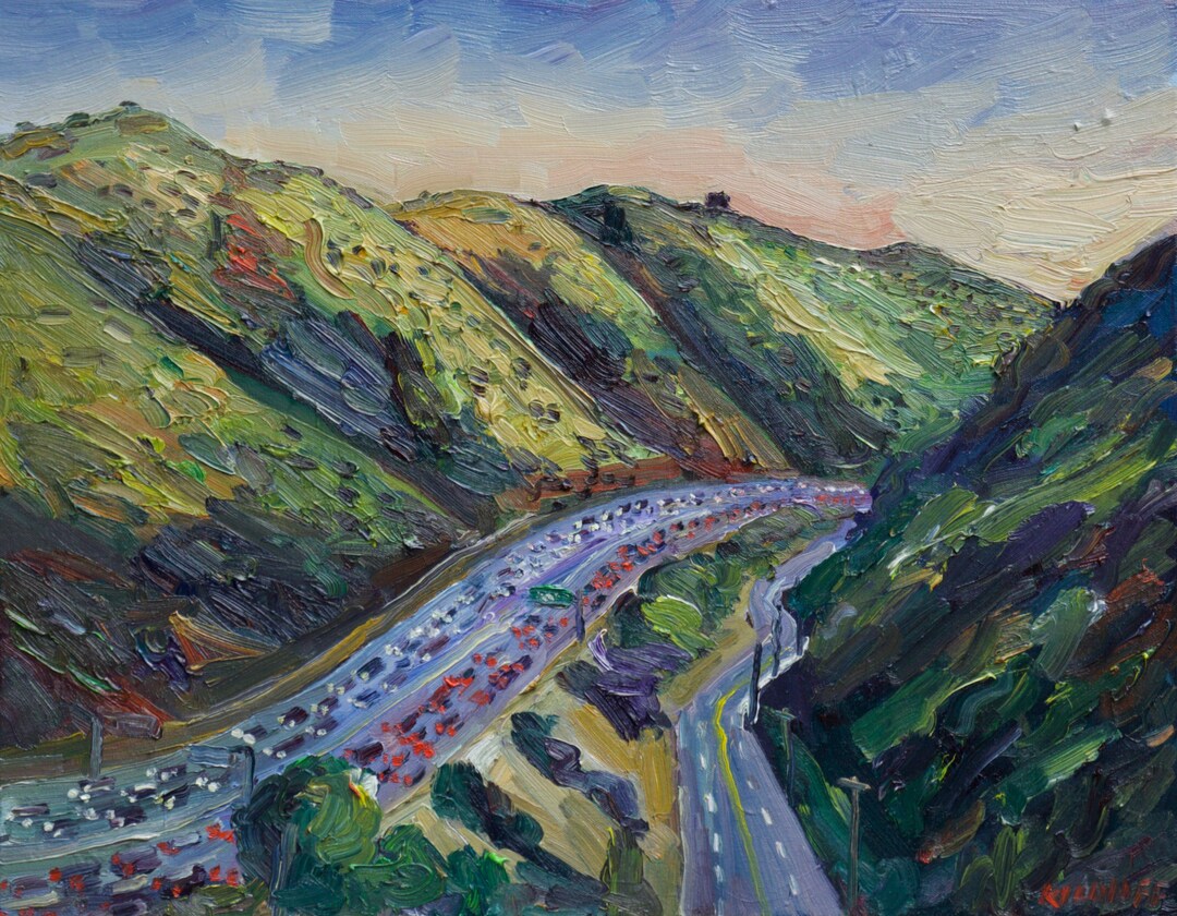 Sepulveda Pass Oil Painting on Canvas (22” X 28”) - Etsy