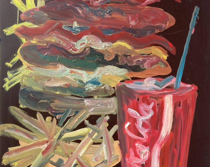 Fast Food Paintings Burger Fries and Coke Sign - Etsy