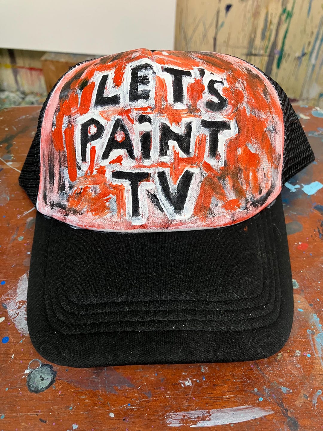 Hand Painted Let’s Paint TV Truckers Hat - Etsy