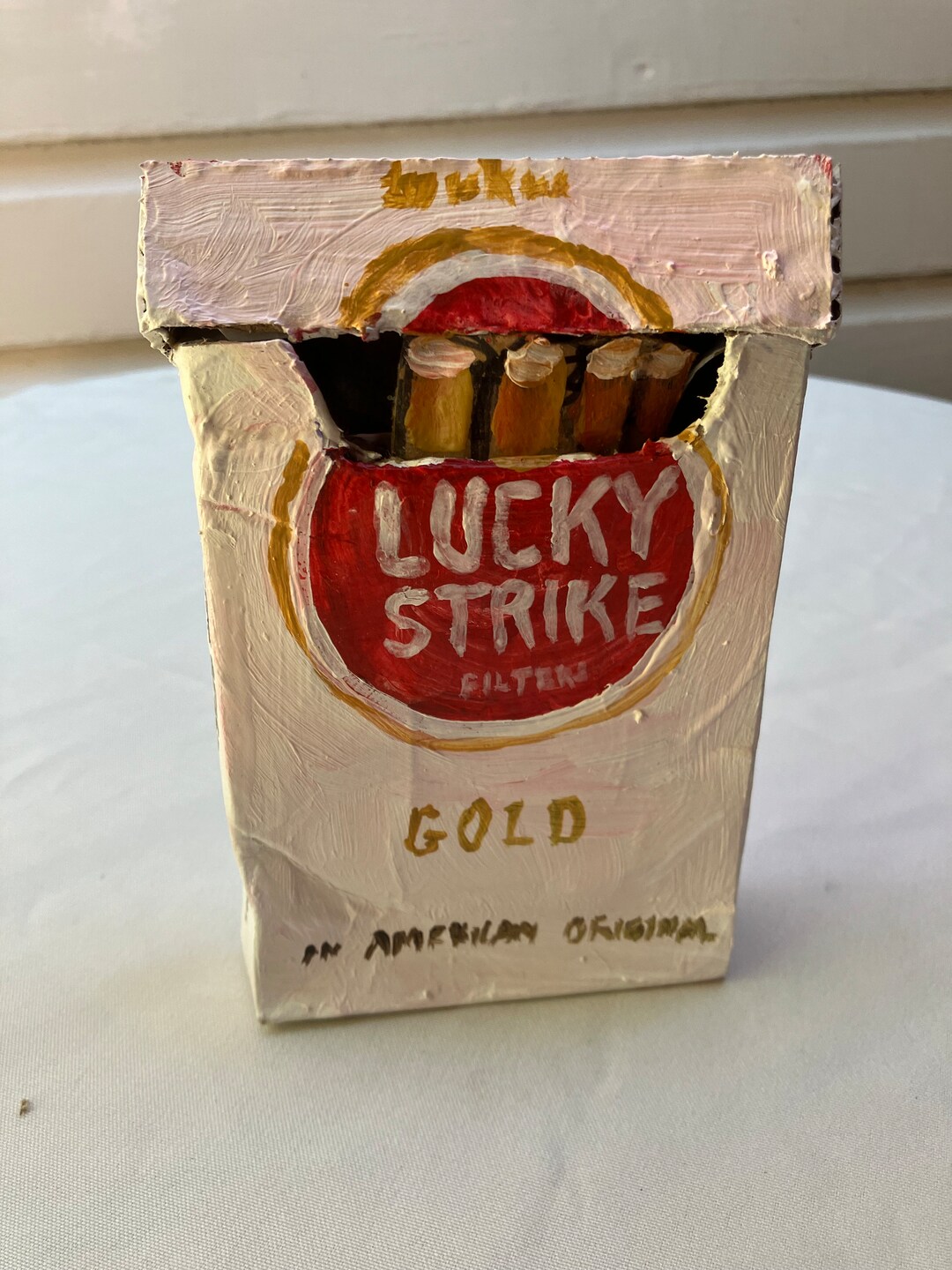 Lucky Strikes Small Cardboard Sculpture 6.5" X 4.5" X 1.5" - Etsy