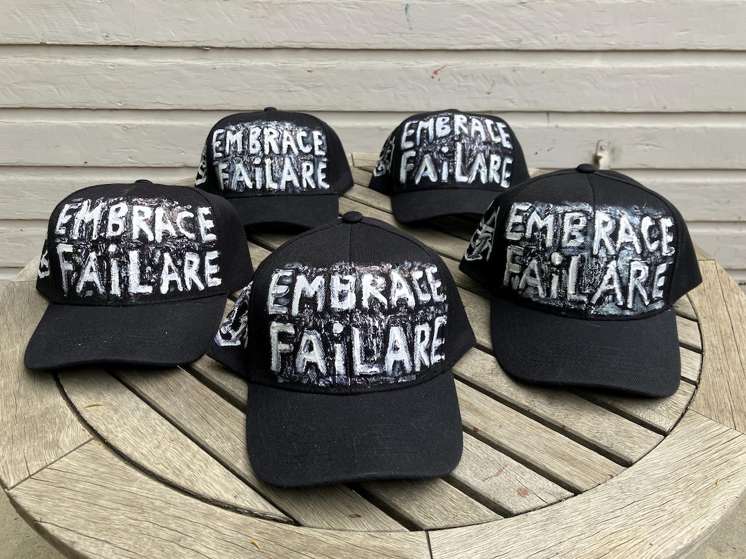 Hand Painted Embrace Failare-let's Paint TV Black Baseball Cap - Etsy