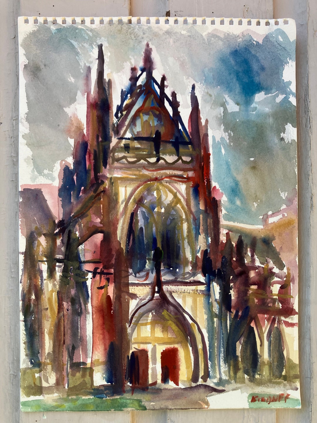 St. John's Cathedral Den Bosch Watercolor 14" X 10" - Etsy