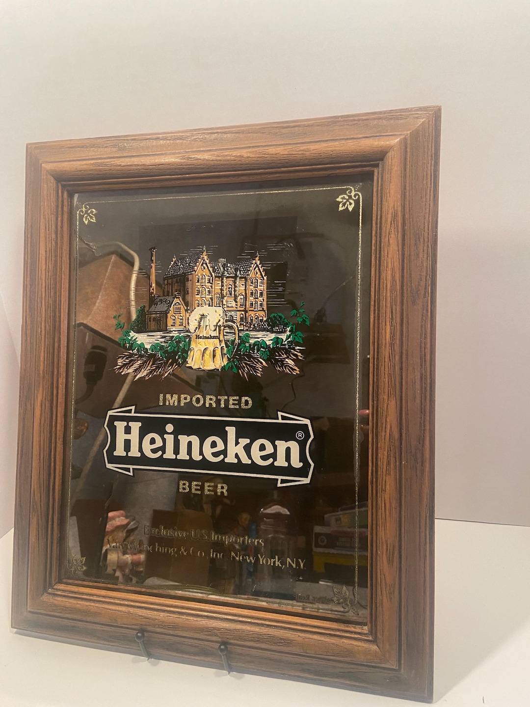 Vintage Heineken Beer Sign-mirror Wall Decor L15xh18in - Etsy