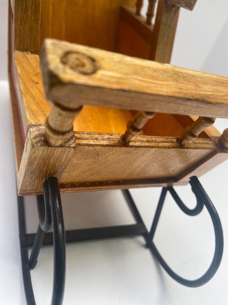 Vintage Miniature Wooden Doll Sled - Christmas Decoration - Miniature ...