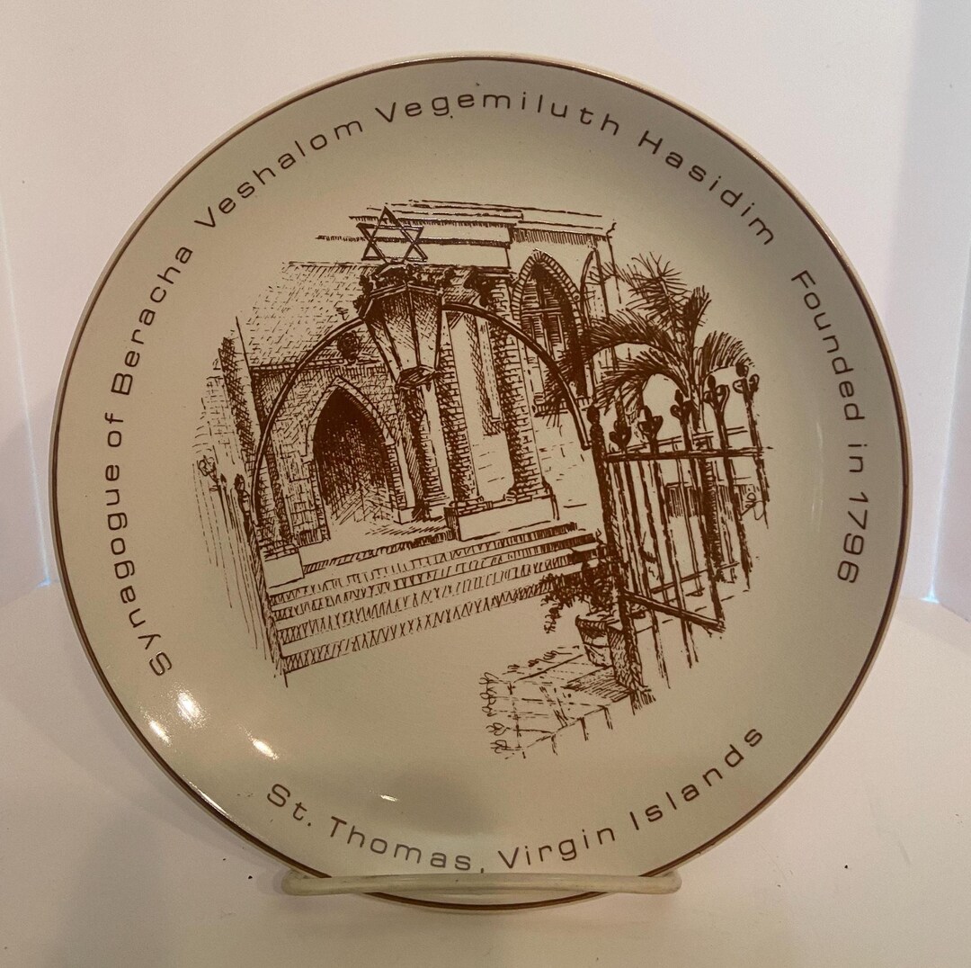 Vintage Commemorative Plate St. Thomas Synagogue of Beracha Veshalom ...