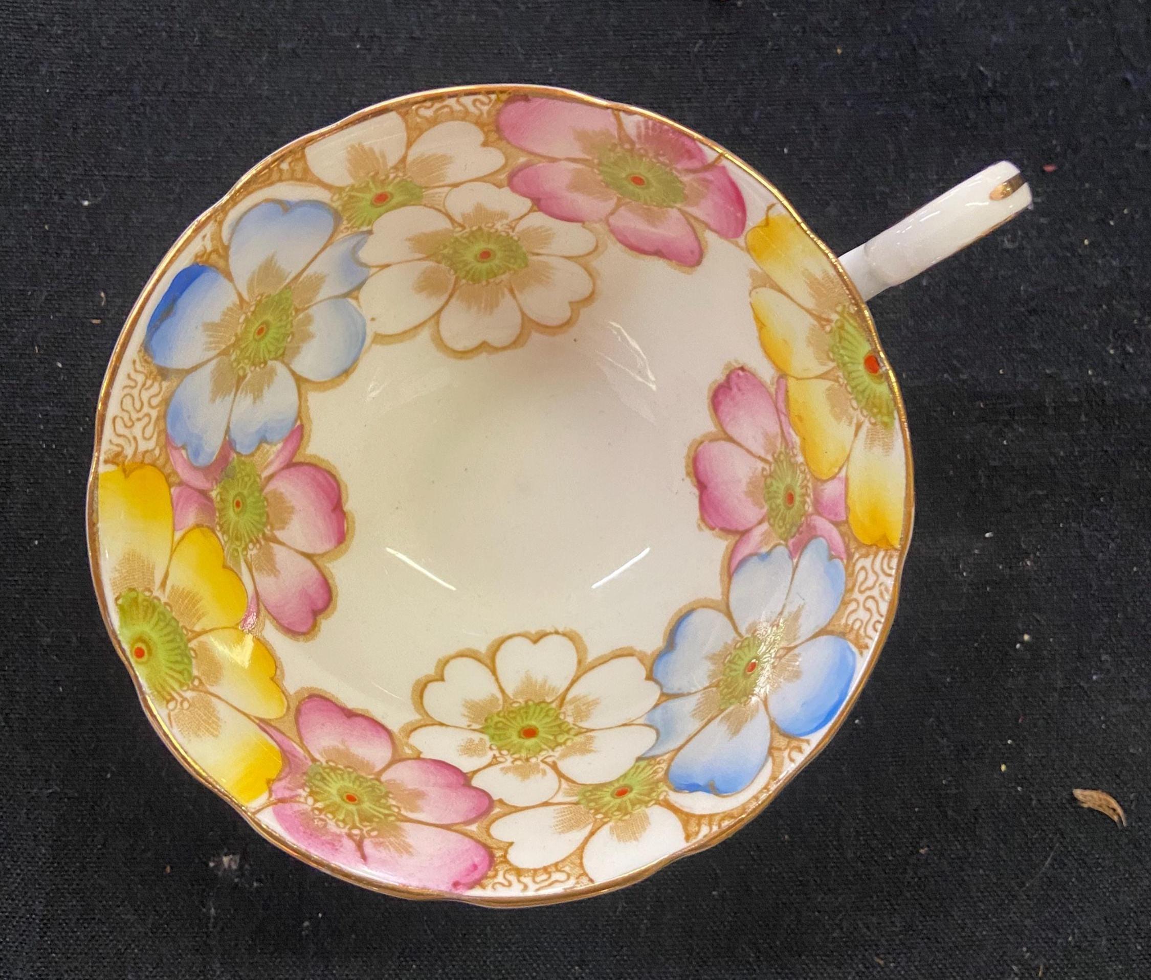 Victoria Bone China England Annette 3PC Tea Cup & Saucer Trio ...