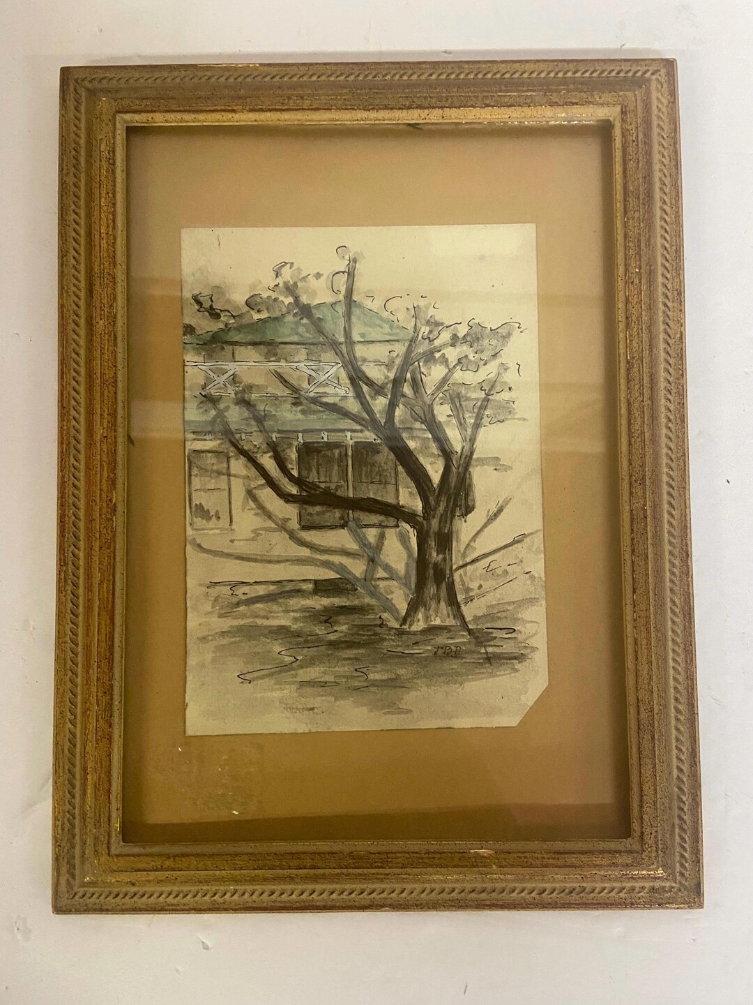Vintage Mid-century Watercolor Framed Print L9xh12" - Etsy
