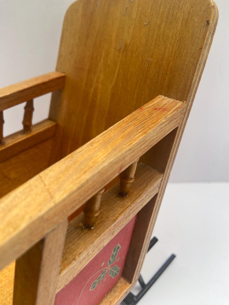 Vintage Miniature Wooden Doll Sled - Christmas Decoration - Miniature ...