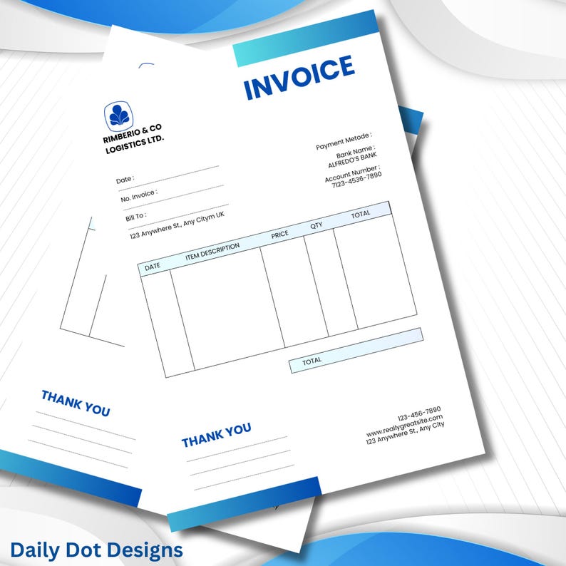 Editable Invoice Form, Printable Invoice, Excel, Sheets and PDF, Small ...